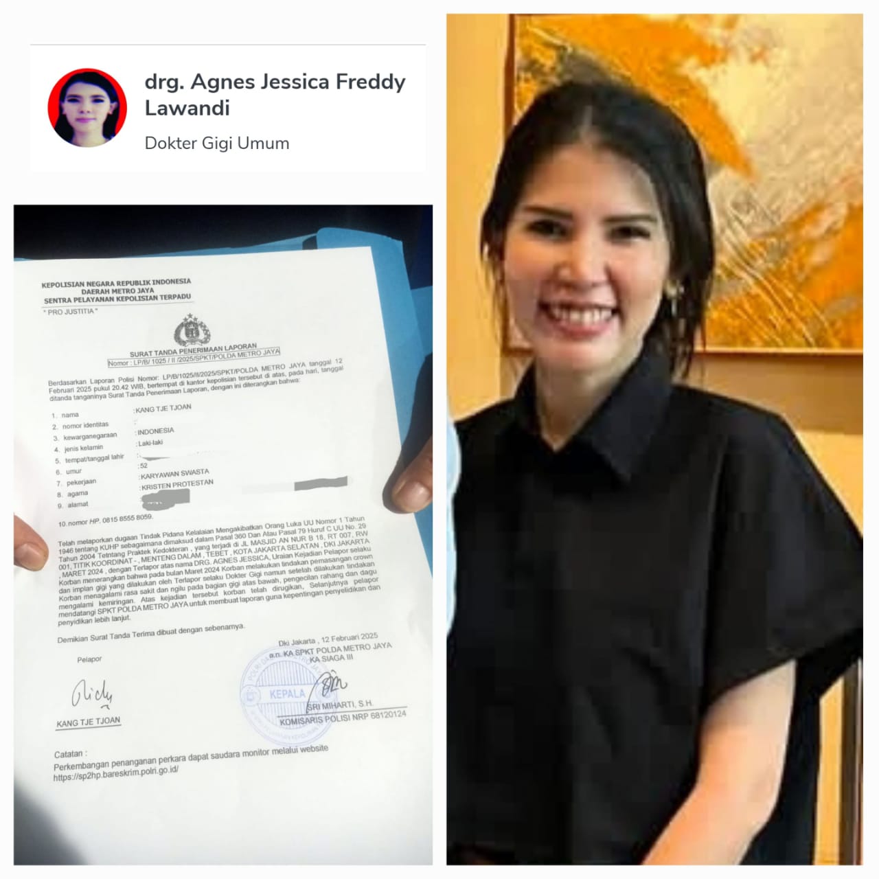 PERNAH TERBUKTI BERSALAH DI HUKUM MKDKI DOKTER GIGI AGNES JESSICA ...